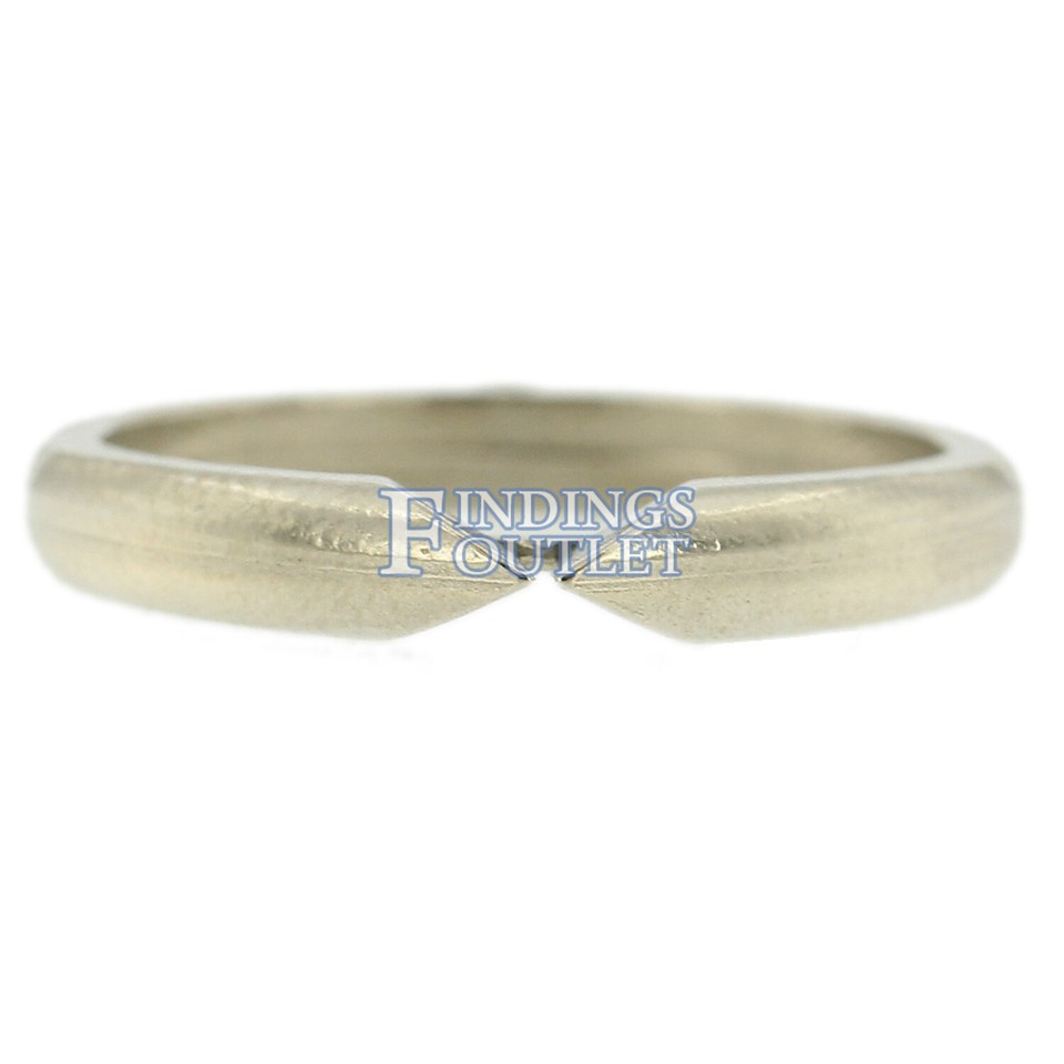 14K White Gold Comfort Fit Cast Ring Shank Solitaire Style Band Empty ...