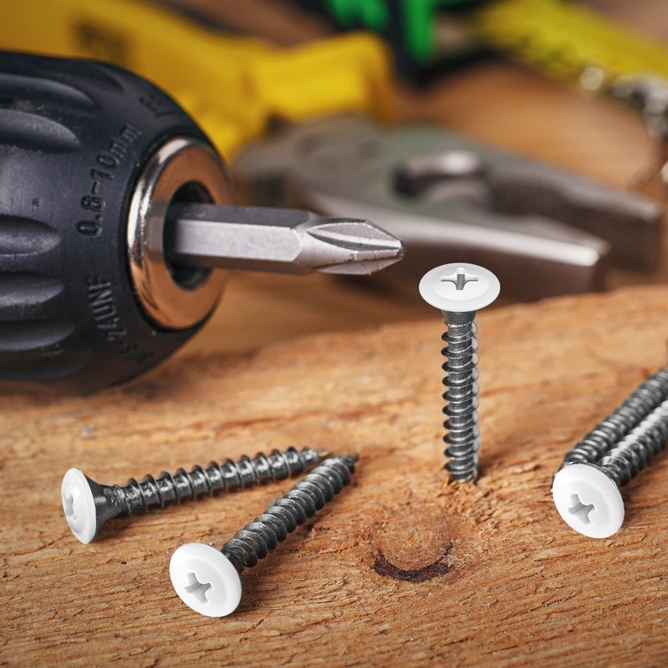 #8 White Screws White Truss Head Wood Screws Metal Screw Thread Screws ...