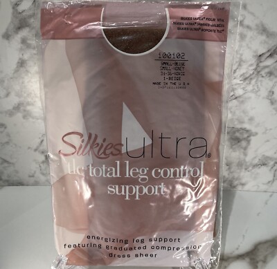NOS Silkies Ultra Total Leg Control Support Pantyhose Small - Beige ...
