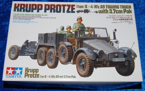 Tamiya 1/35 German Krupp Protze 6X4 Towing Truck 3.7cm PaK Kit # 35259 ...