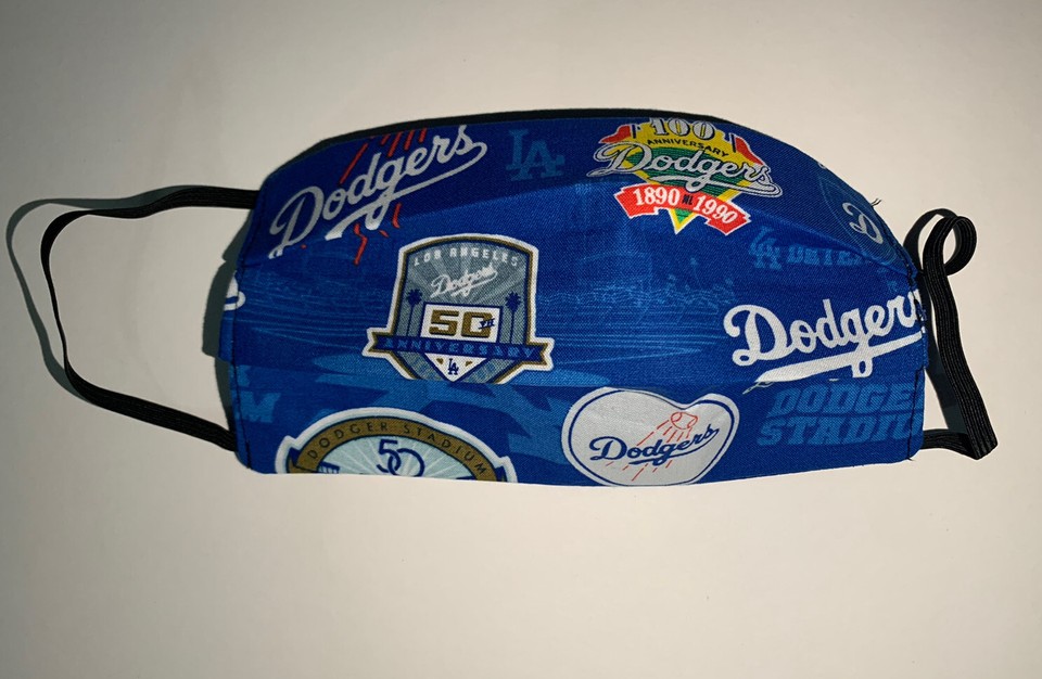 Los Angeles Dodgers Face Mask Double Layered - 100th Anniversary ...