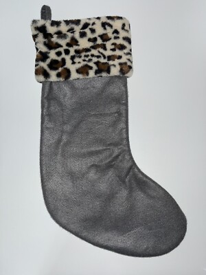 Christmas stocking Grey Animal Print Cheetah Leopard Spots Jungle | eBay