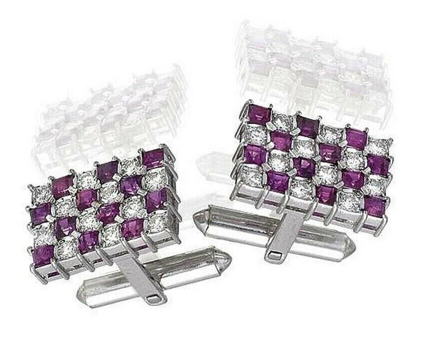 2.40ct Natural Round Diamond 14k White Gold Ruby Anniversary Mens ...