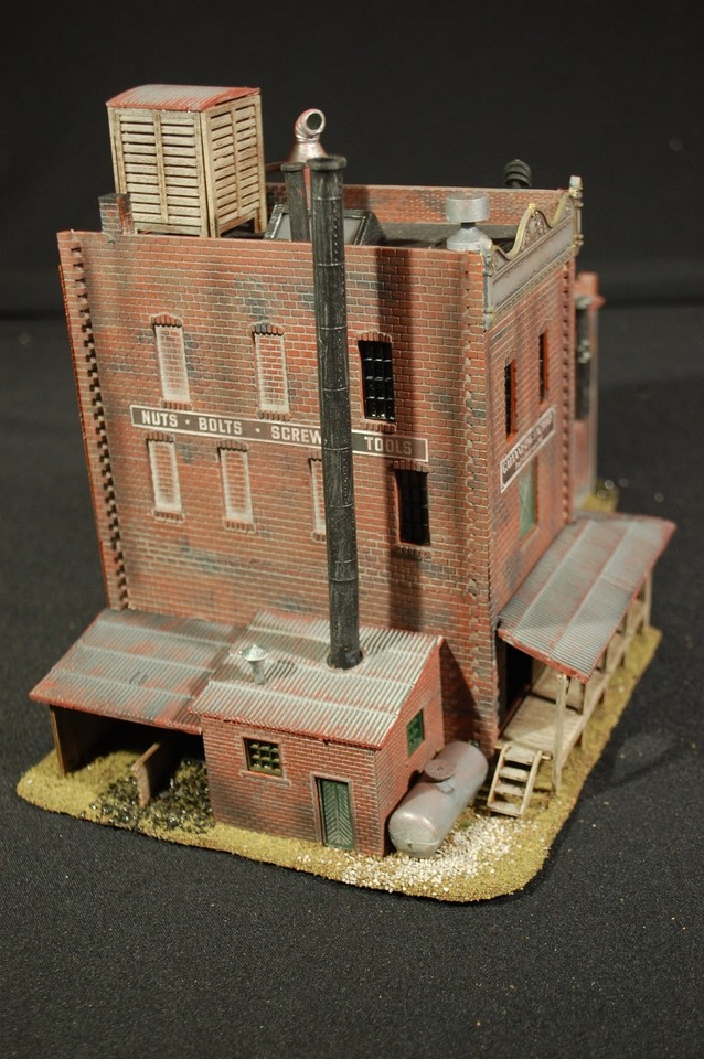 Kitbashed Grusom Casket Factory HO 1:87 Scale Built & Painted Building ...