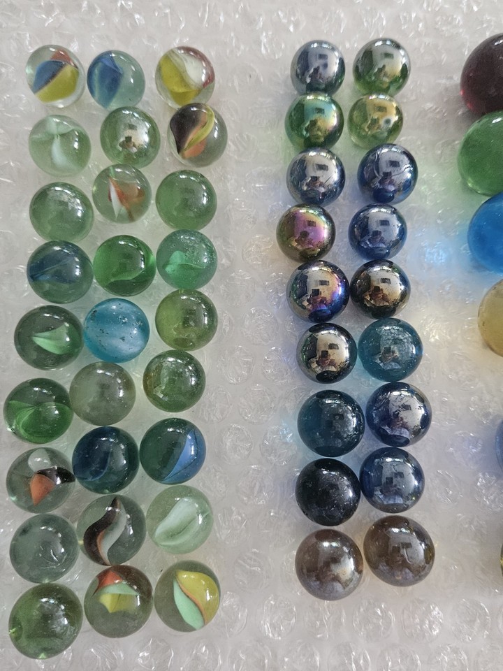 105 Vintage Marbles Large & Small, Solid, Clear & Multicoloured | eBay UK