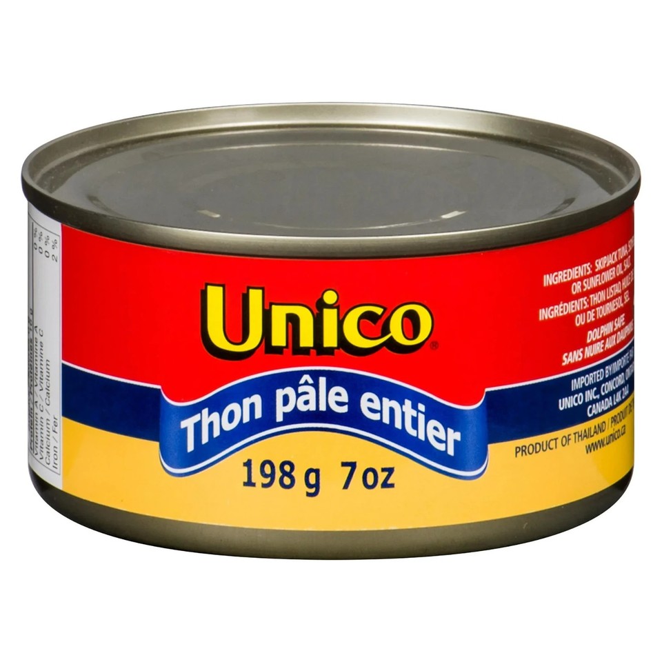 Unico Brand Solid Light Canned Tuna Fish, 198 g (5 CANS TOTAL) Pantry ...