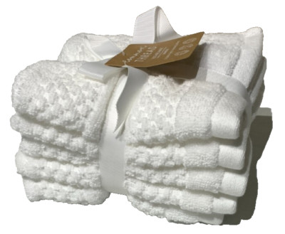 NWT 5 PC Common Thread Eco-Melange BAMBOO Rayon Washcloths Towels White ...