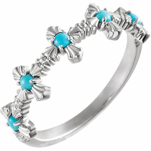 Turquoise Cross Ring In Sterling Silver | eBay Australia