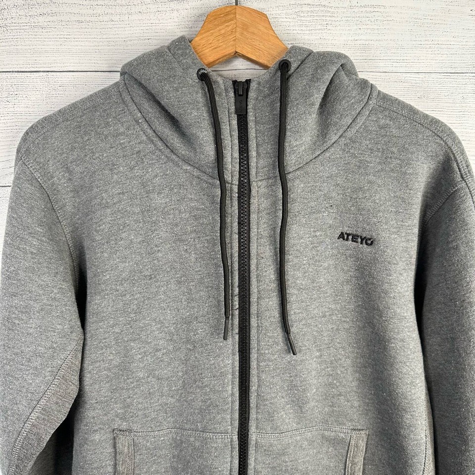 Ateyo Mens Womens Tech Zip Up Gaming Hoodie Sweatshirt Gray size XS | eBay