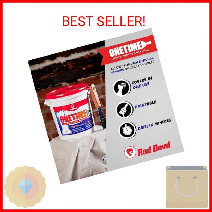 Red Devil 0542 ONETIME Lightweight Spackling, 1/2 Pint, White, 8 Ounce ...