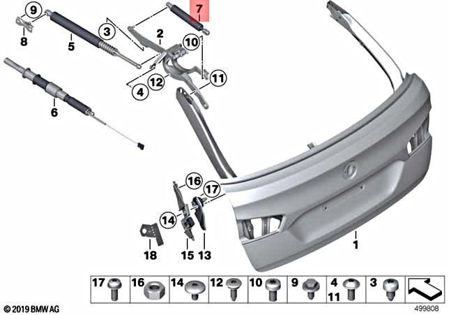 Genuine BMW F11 518d 520d 520dX 520i Spring Support Rear Window ...