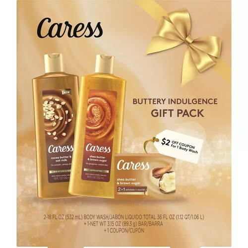 Caress Buttery Indulgence 3 Piece Body Wash & Soap Gift Pack 36 Fl Oz ...