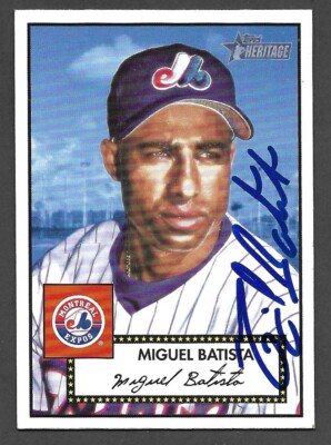 2001 HERITAGE #278 Miguel Batista MONTREAL EXPOS SIGNED AUTOGRAPH AUTO ...