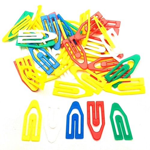 Plastic Paper Clip Page Markers Tabs Fasteners Colour Flag Identifiers ...