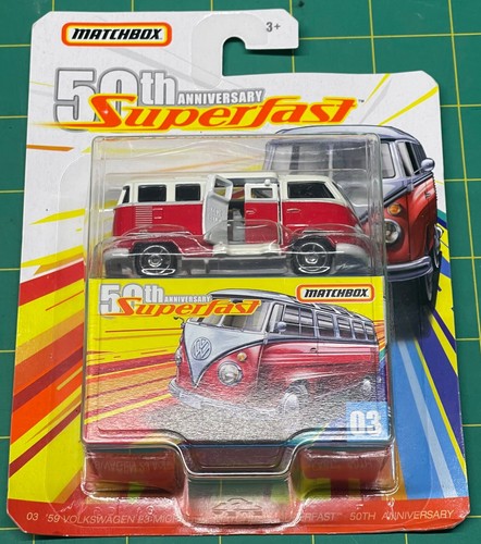 Matchbox 50th Anniversary Superfast Red & White '59 Volkswagen 23 ...