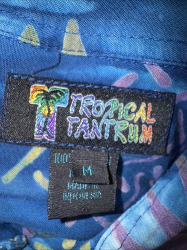 Tropical Tantrum Shirt Mens Medium 80s 90s Vintage Pop Culture Hawaiian ...