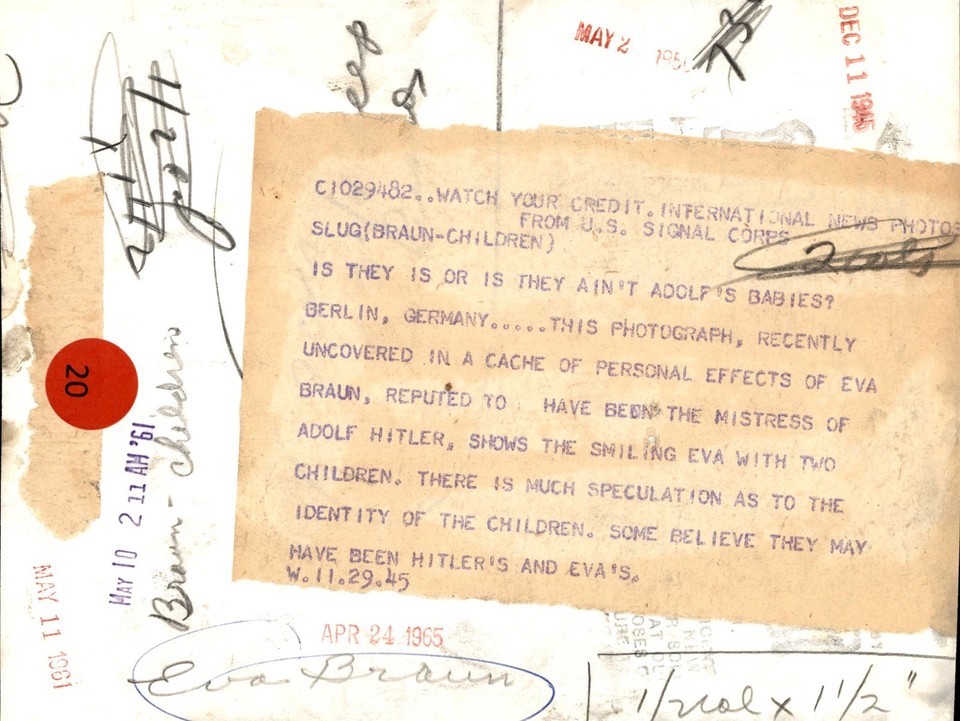 GA330 1945 Original INP Photo ARE THESE WWII GERMAN CHANCELLOR'S KIDS ...