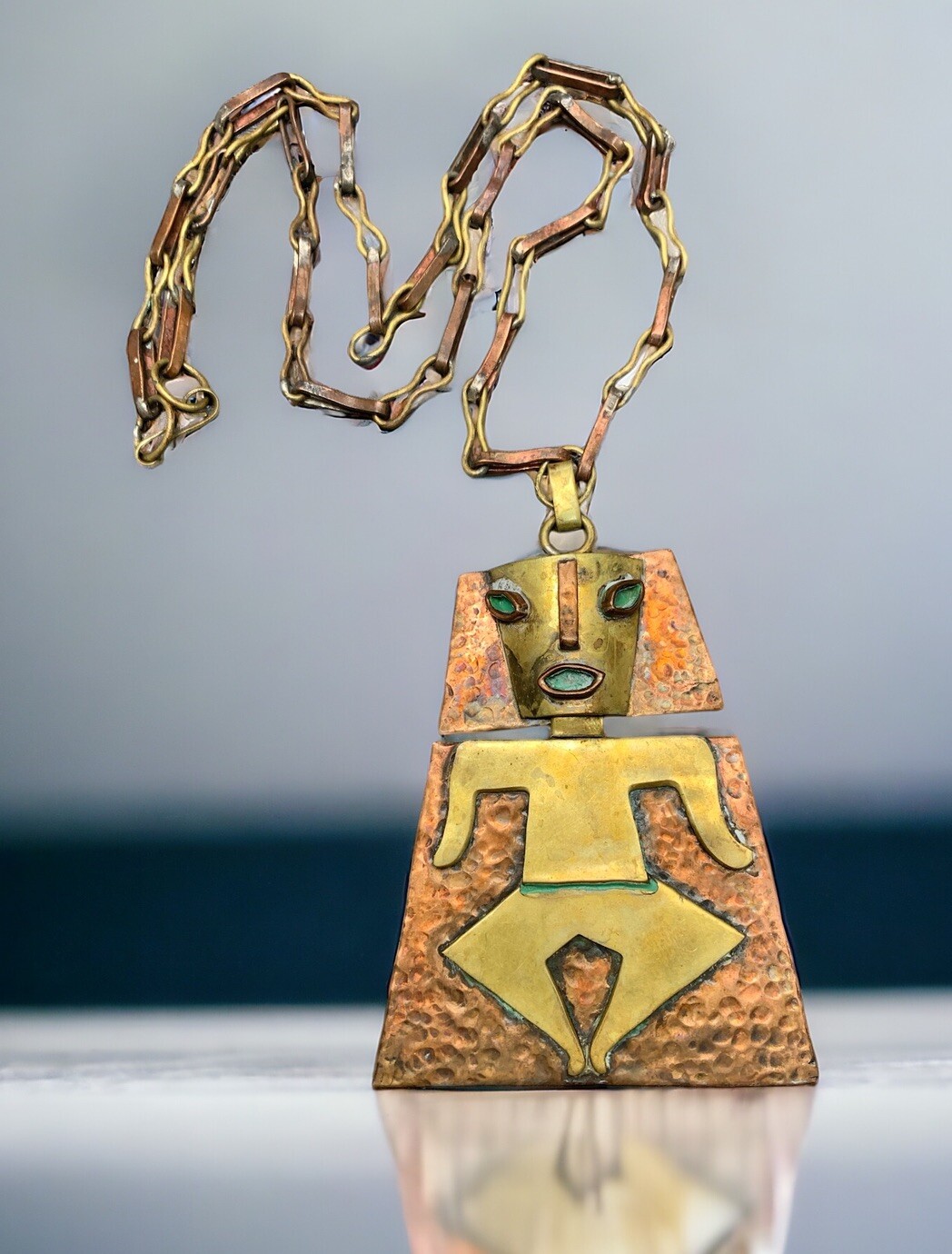 Vintage Casa Maya Aztec Mayan Tribal Mexico Brass Cop… - Gem