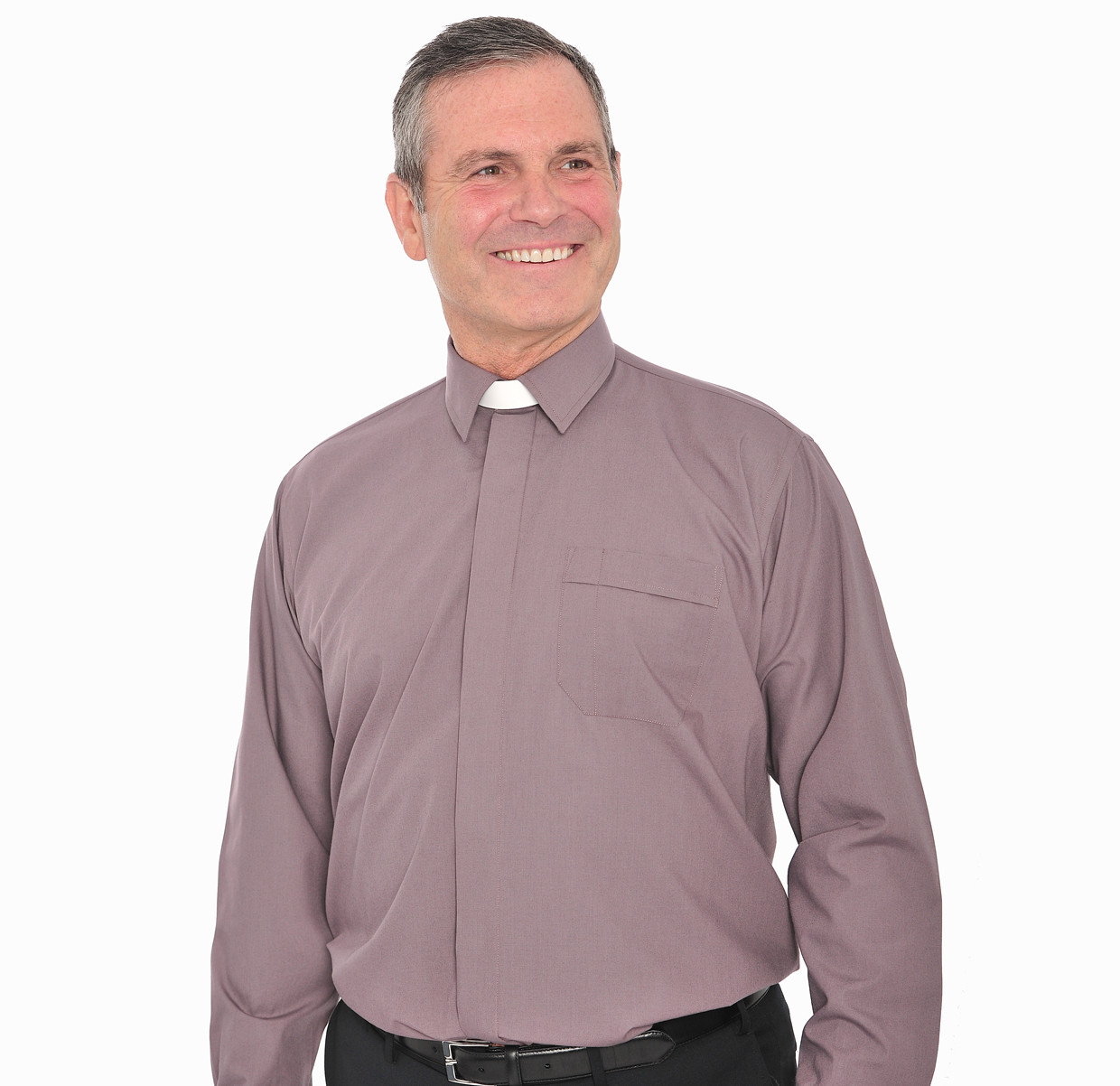 Men's Long Sleeve Clergy, Priest, Vicar Shirt Collar attached | eBay