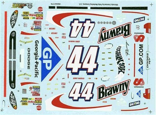 Slixx 1770 #44 Georgia Pacific 2002-Jerry Nadeau 1/24 waterslide Nascar ...