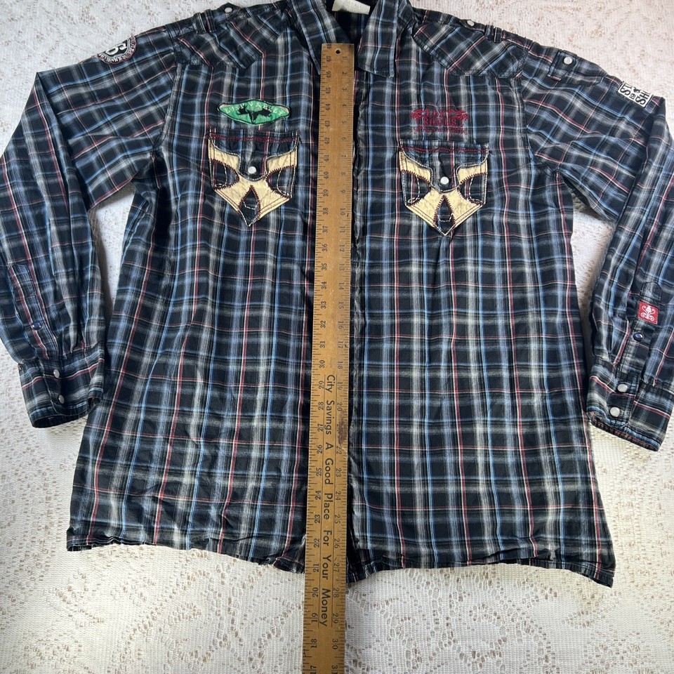 Imperious Delf Trading Shirt XL Pearl Snaps Collared Embroidered Long ...