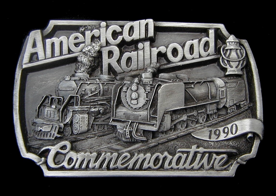 VINTAGE 1990 AMERICAN RAILROAD COMMEMORATIVE BELT BUC… - Gem