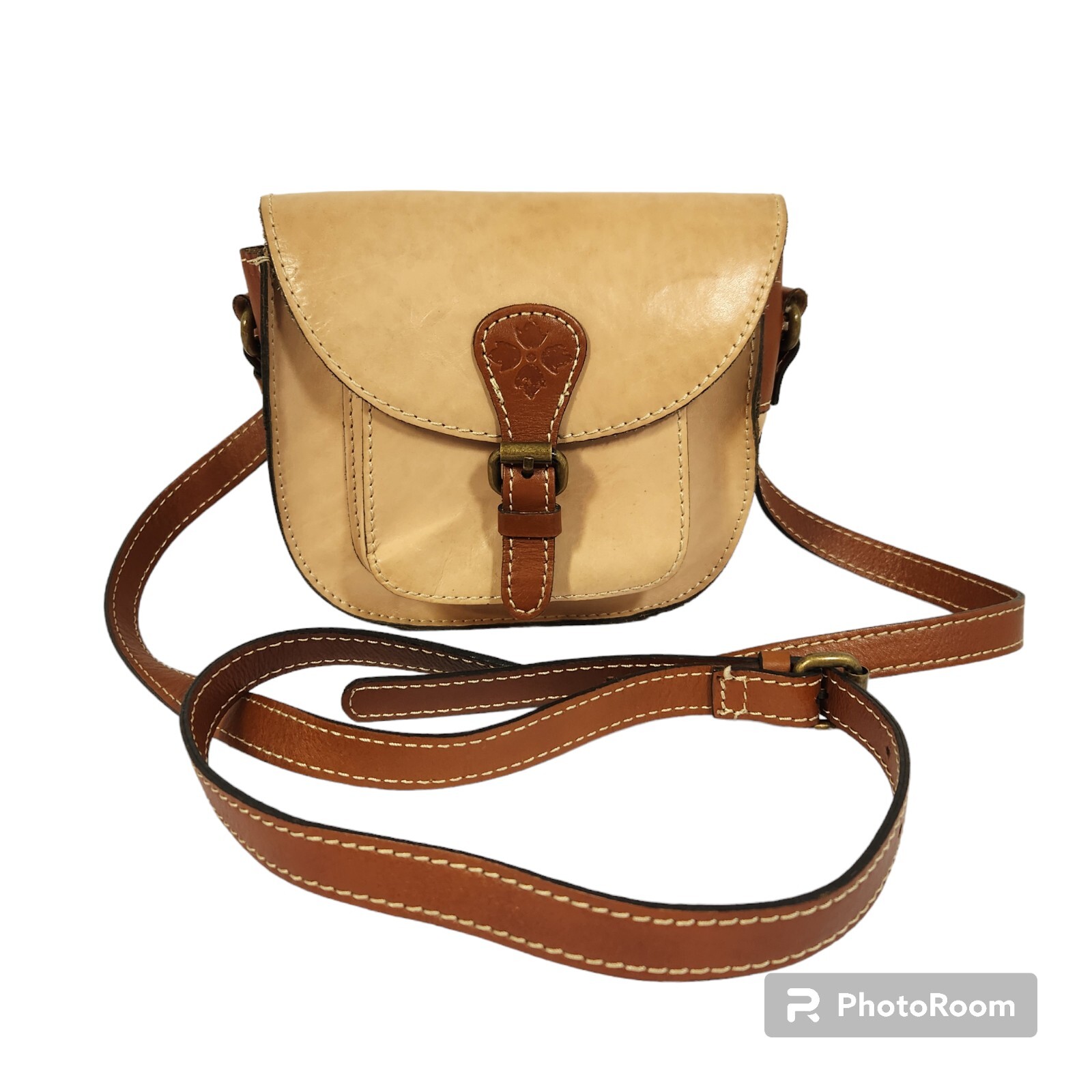 Patricia Nash Minimal Mini Crossbody 2 Tone Leather B… - Gem