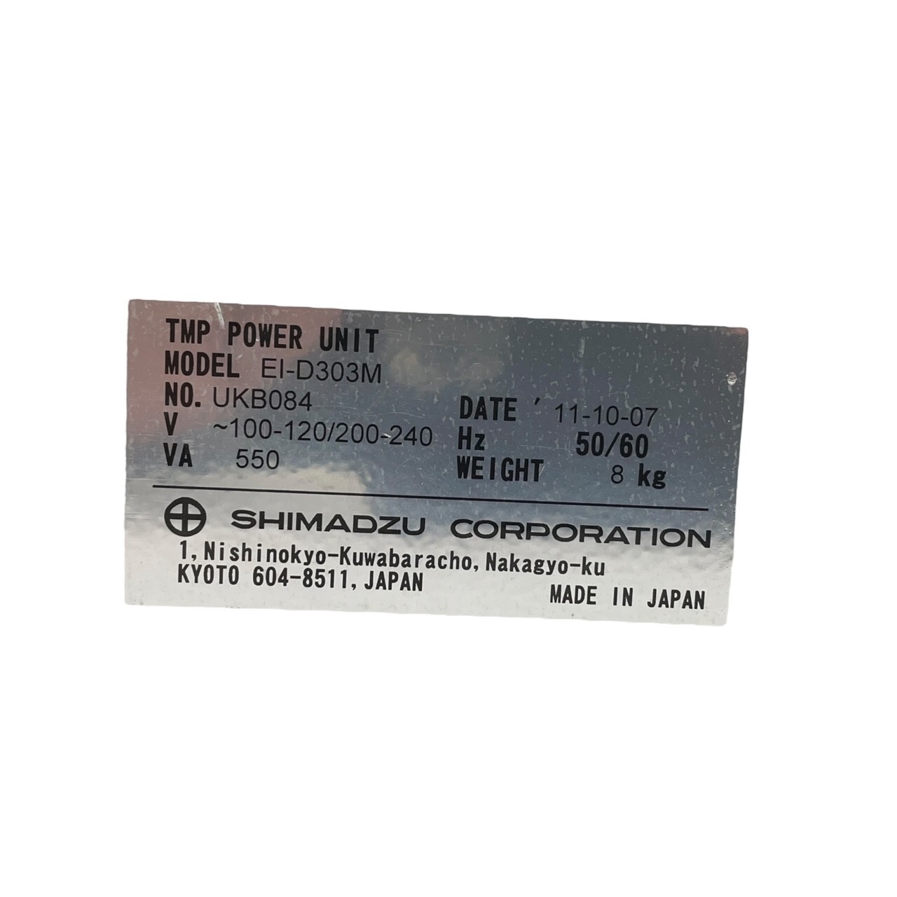 SHIMADZU CORP EI-D303M SUITABLE PUMP TMP POWER UNIT 303/403 | eBay ...