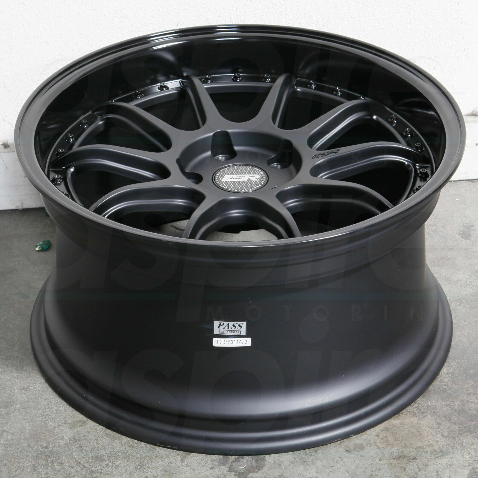 ESR CS12 Matte Black With Gloss Lip Wheels 18x9.5 +22 5x114.3 18" Rims ...