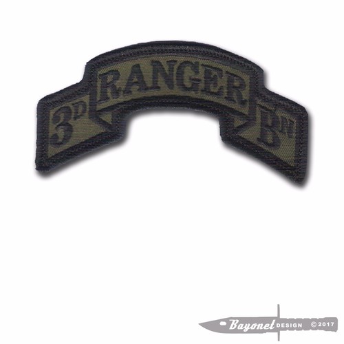 3rd Ranger Battalion Scroll - Modern (OD) New Wax Backed Scroll - 3 7/8 ...