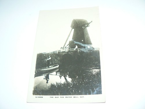 The Old Fen Water Mill Ely Real Photo Postcard Windmill Mrs Eyre Newton ...