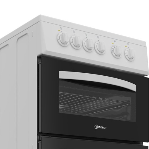 Indesit 50cm Twin Cavity Electric Cooker - White ITE5VMW for sale ...