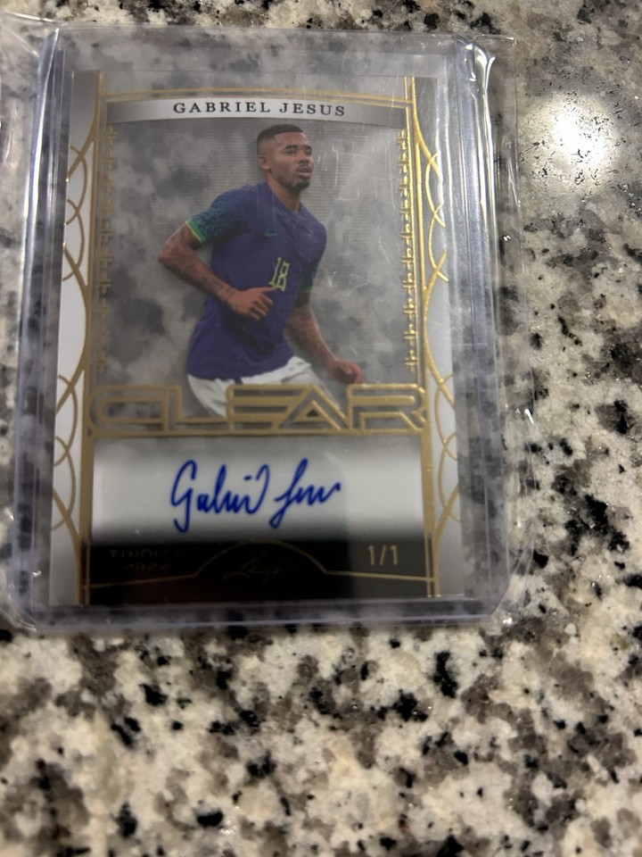 2022 Leaf Trinity Gold 1/1 Gabriel Jesus Auto Autograph Arsenal Brazil ...