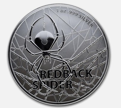 2020 BUNC $1 REDBACK RED BACK SPIDER 1OZ SILVER BULLION COIN IN CAPSULE ...