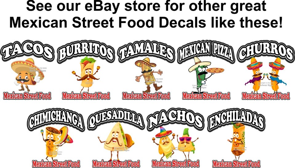 Churros DECAL Mexican Street Food Truck Concession Vinyl Sign Sticker ...