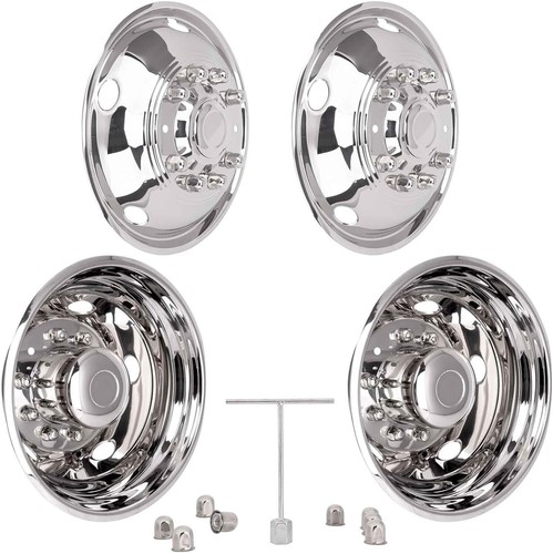 2005-2021 Ford F450/F550 19.5" 10 Lug Dually Wheel Simulators Stainless ...