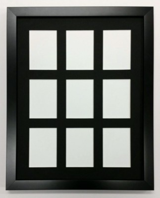 ACEO Picture Frame - fits nine ATC prints - thin black wood with black ...