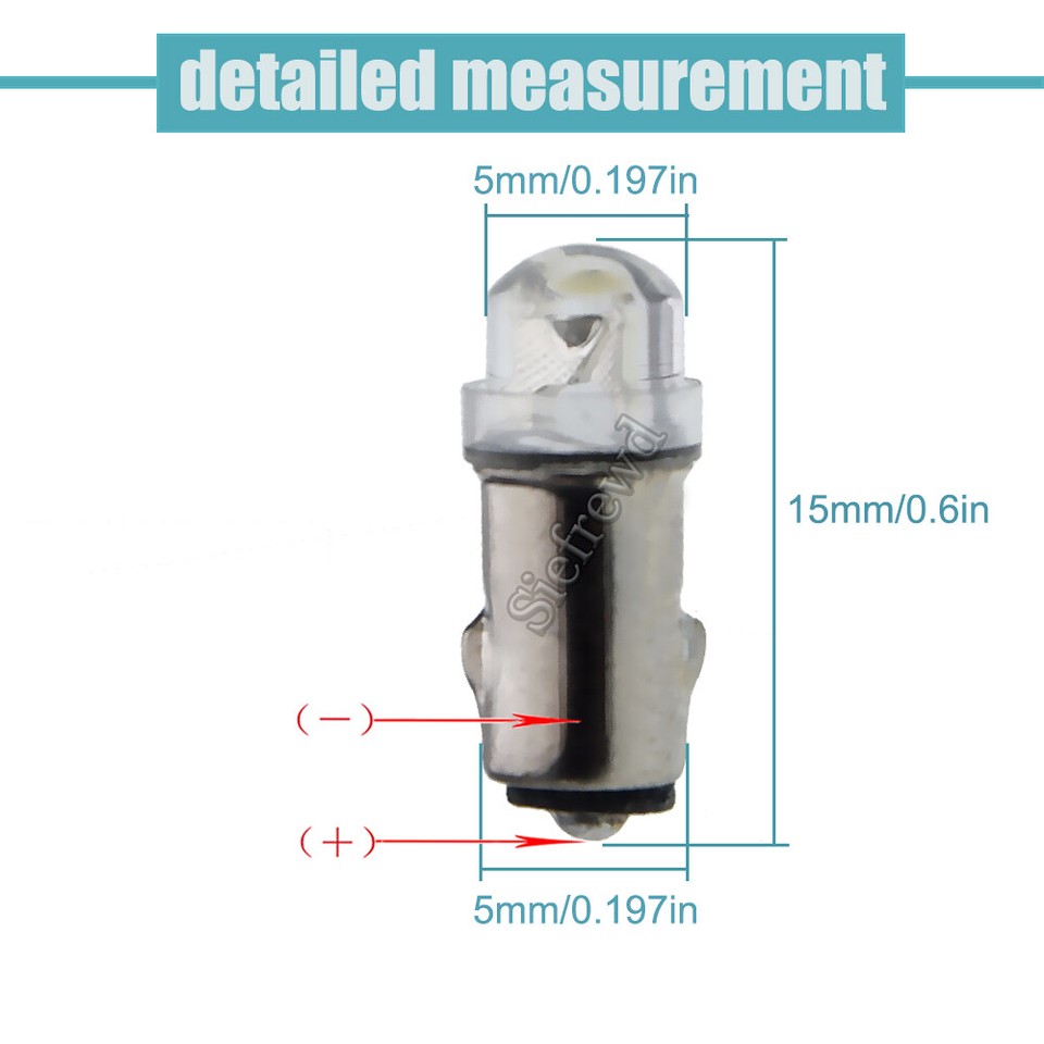 LED BA5S 5mm Socket Socket Warm White 12V-22V For Marklin 600150 Locos ...