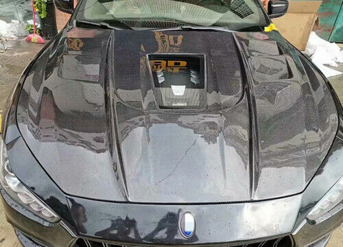 Real Carbon Fiber Front Hood Vented Bonnet Cover Fit For Maserati ...