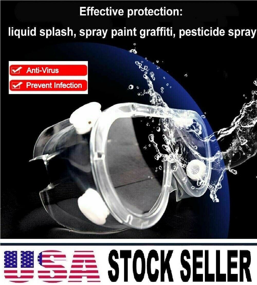 2 Pc Hazmat Chemistry Lab Protective Goggles Safety Health Glasses 4 ...