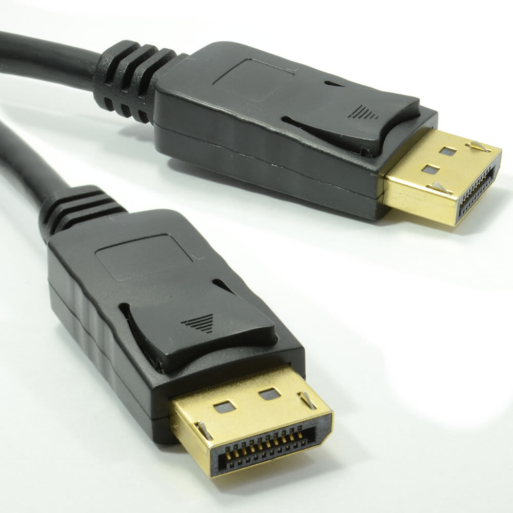 1m DisplayPort Cable Plug to Plug HD Display Port Monitor Lead Locking ...