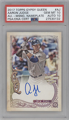 2017 Topps Gypsy Queen Missing Nameplate Aaron Judge PSA 10/10 | eBay