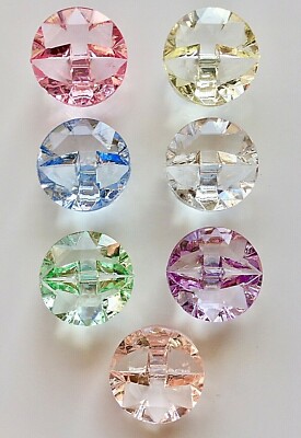 Sparkly Crystal-Style Gem Buttons, PACK OF 6, 12mm and 15mm, Many ...