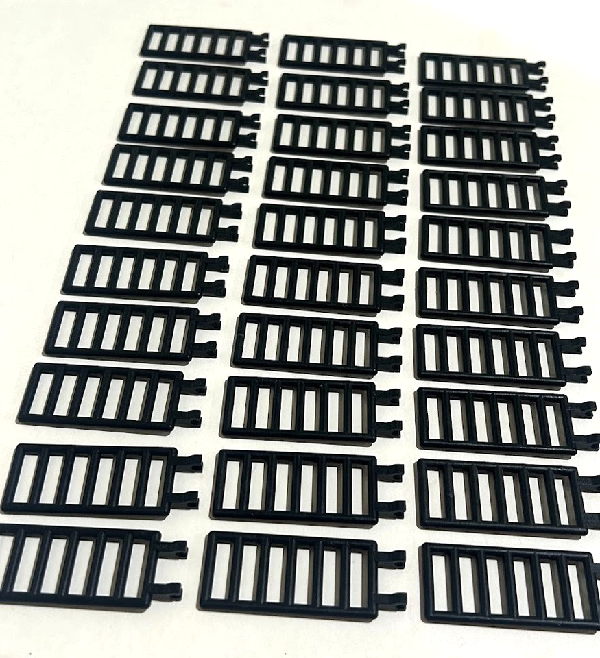LEGO 30x Black Ladder Bar 7x3 with Clips Lot 6020 | eBay