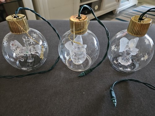 Holiday Radiance Color Changing Lighted Ornaments Angel Snowman ...