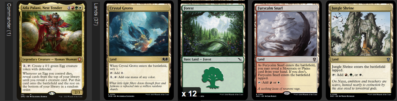 Atla Palani, Nest Tender MTG EDH Commander Deck , DINO EGGS! | eBay