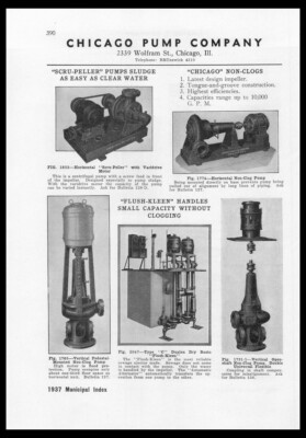 1937 Chicago Pump Co Plumbing Pumps etc Chicago IL Vintage trade print ...
