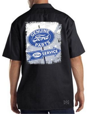 GENUINE FORD PARTS Mechanics Work Shirt ~ Licensed ~ Vintage Sign | eBay