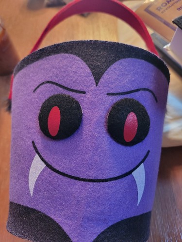Vampire Easter Halloween Trick Or Treat Candy Bucket Basket New Felt ...