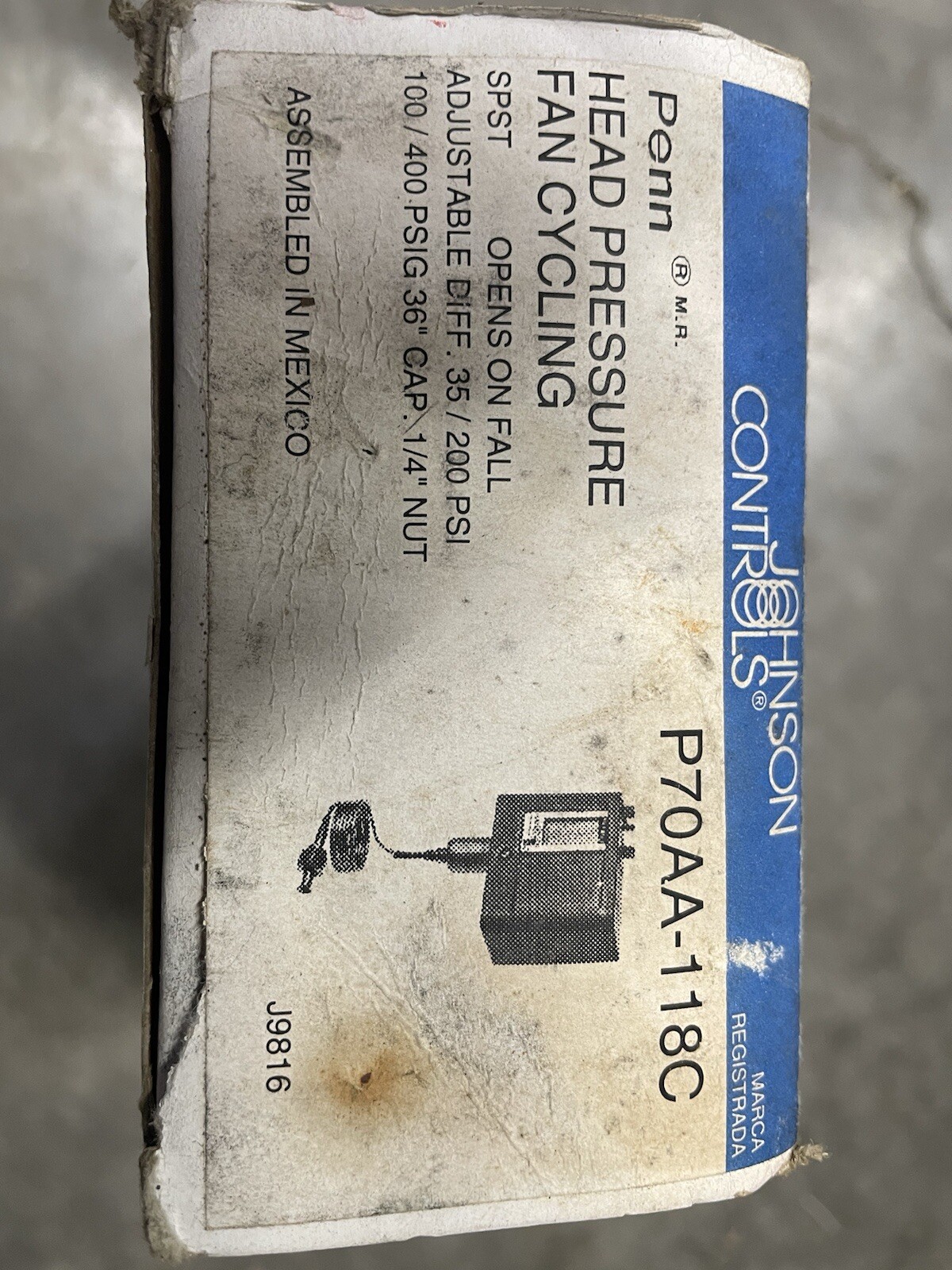 Johnson Controls HEAD PRESSURE FAN CYCLING RANGE Control P70AA-118C ...